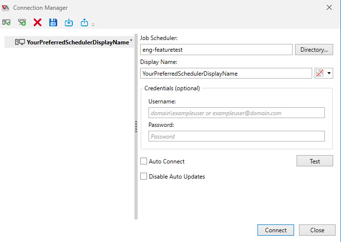Connecting to the Job Scheduler using AbatConsole