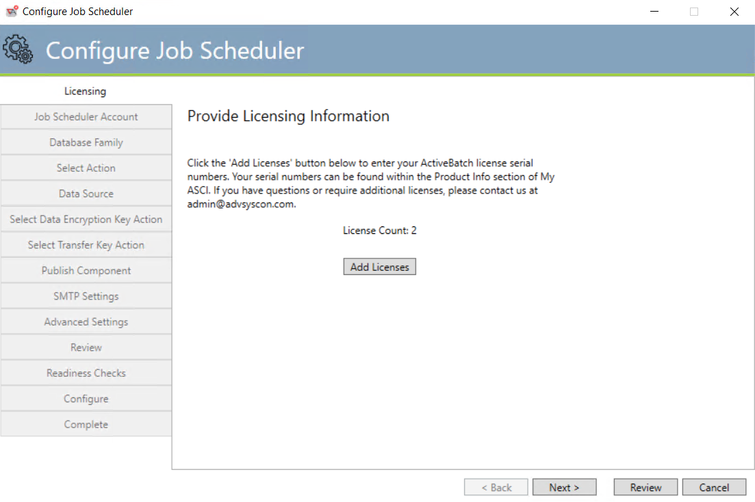 Configuring the Job Scheduler