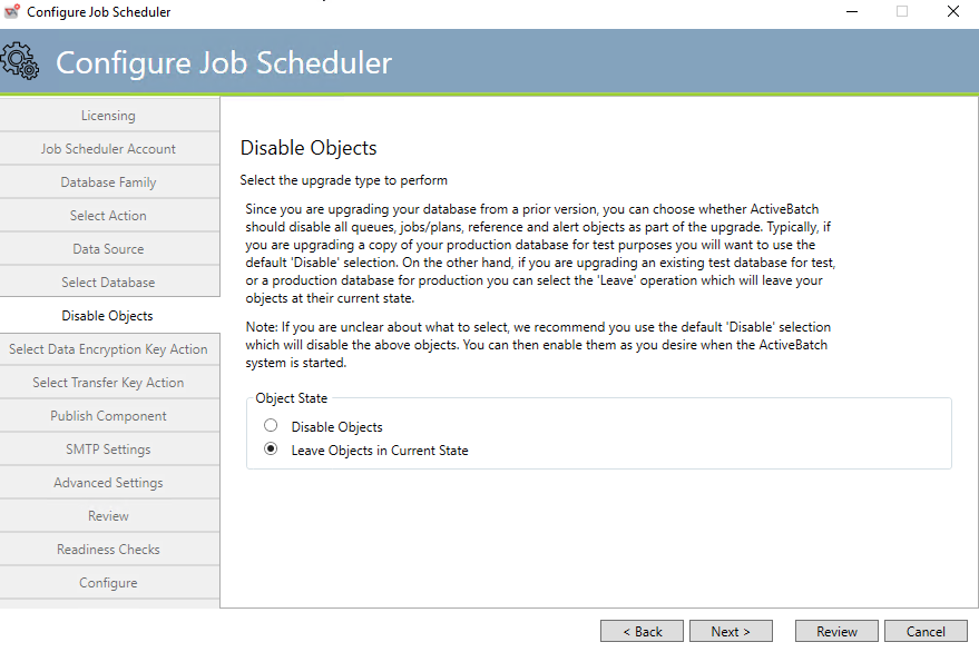 Configuring the Job Scheduler