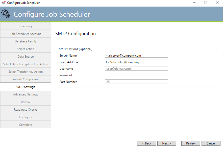 Configuring the Job Scheduler