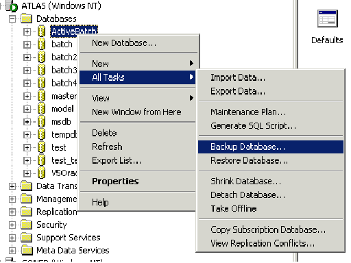 Database Maintenance