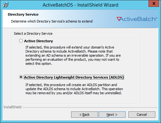 ActiveBatch Directory Services Installation