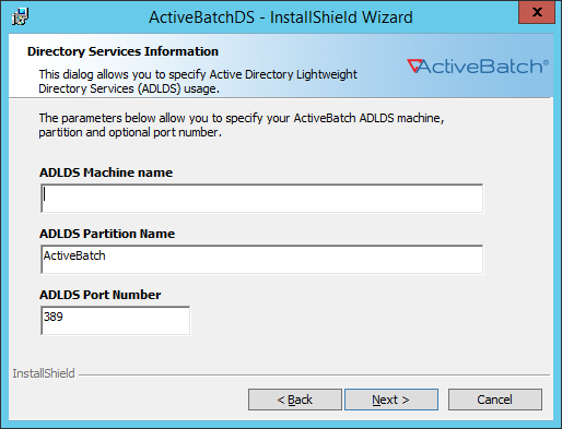 ActiveBatch Directory Services Installation