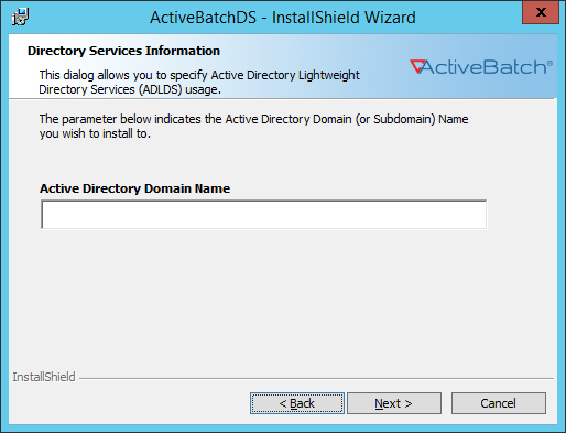 ActiveBatch Directory Services Installation