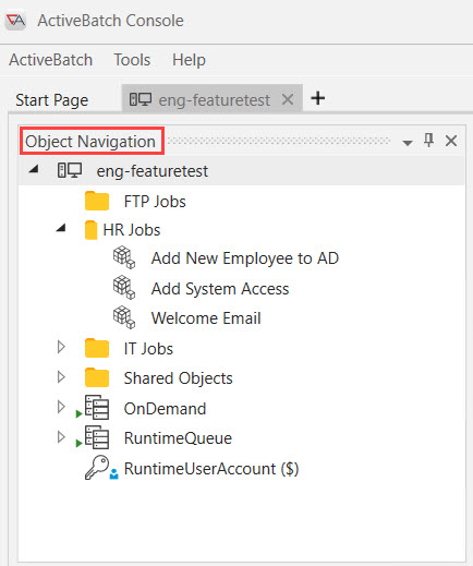 Object Navigation Pane