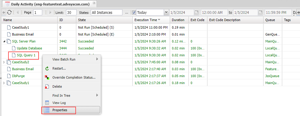View Instance History
